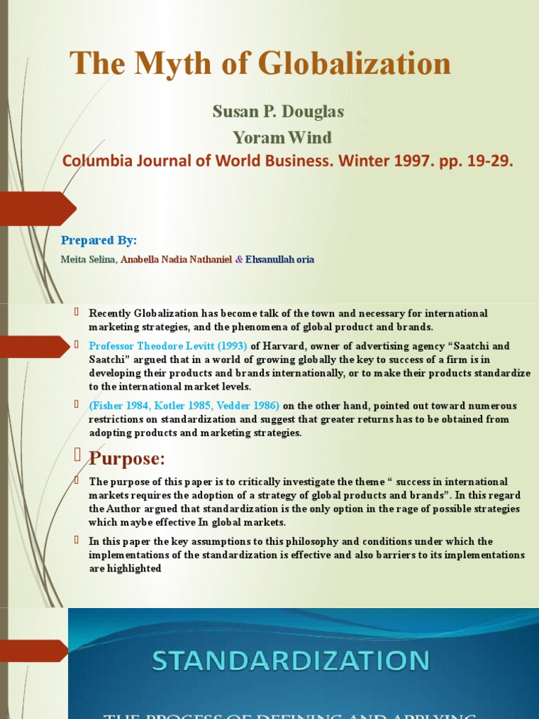 The Myth of Globalization | PDF | Standardization | Marketing