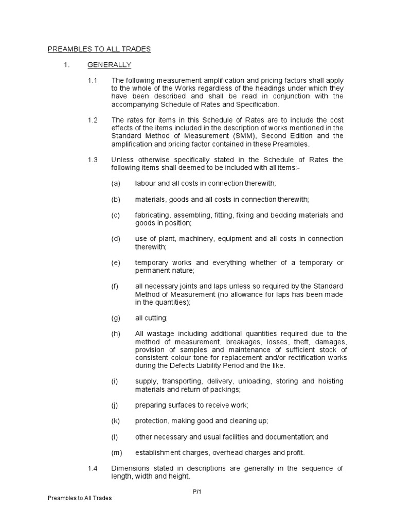 Preambles To All Trades PDF | PDF | Deep Foundation | Screw