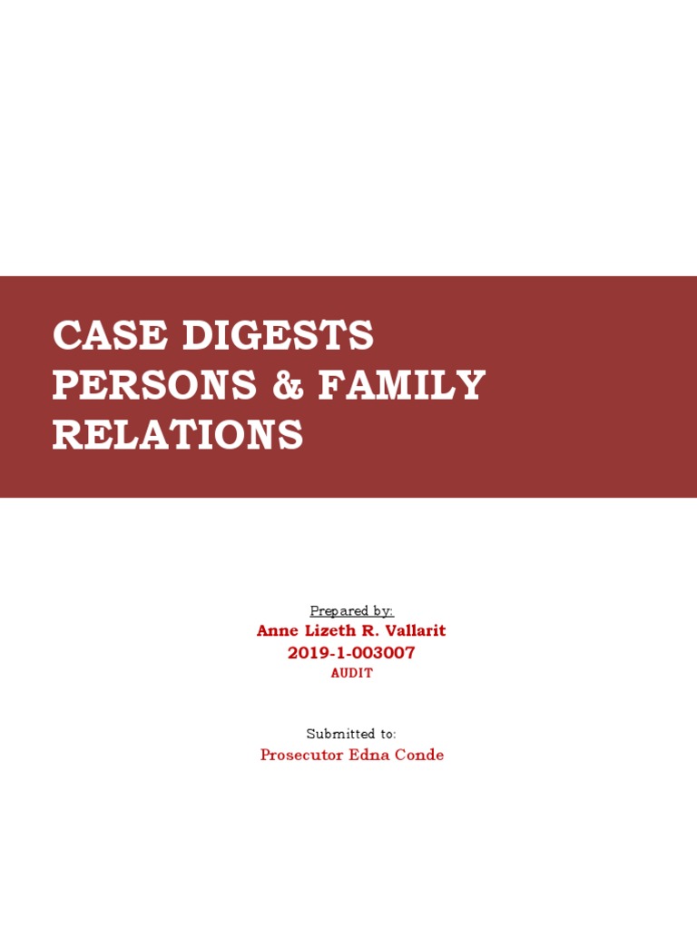 PFR Digests | PDF | Divorce | Annulment