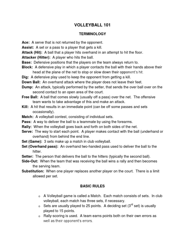 Volleyball Fundamentals: A Comprehensive Guide to the Game's ...