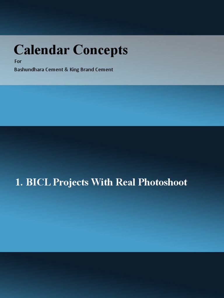 Calendar Concepts: For Bashundhara Cement & King Brand Cement | PDF ...