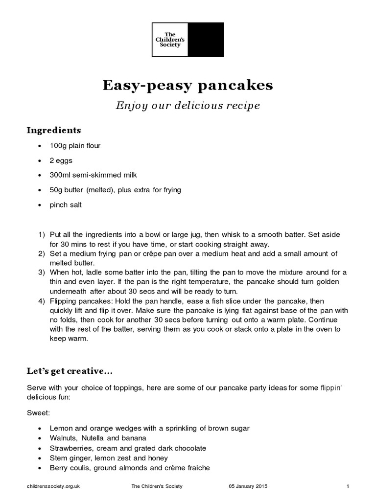 Pancake Party Recipe Ideas | PDF