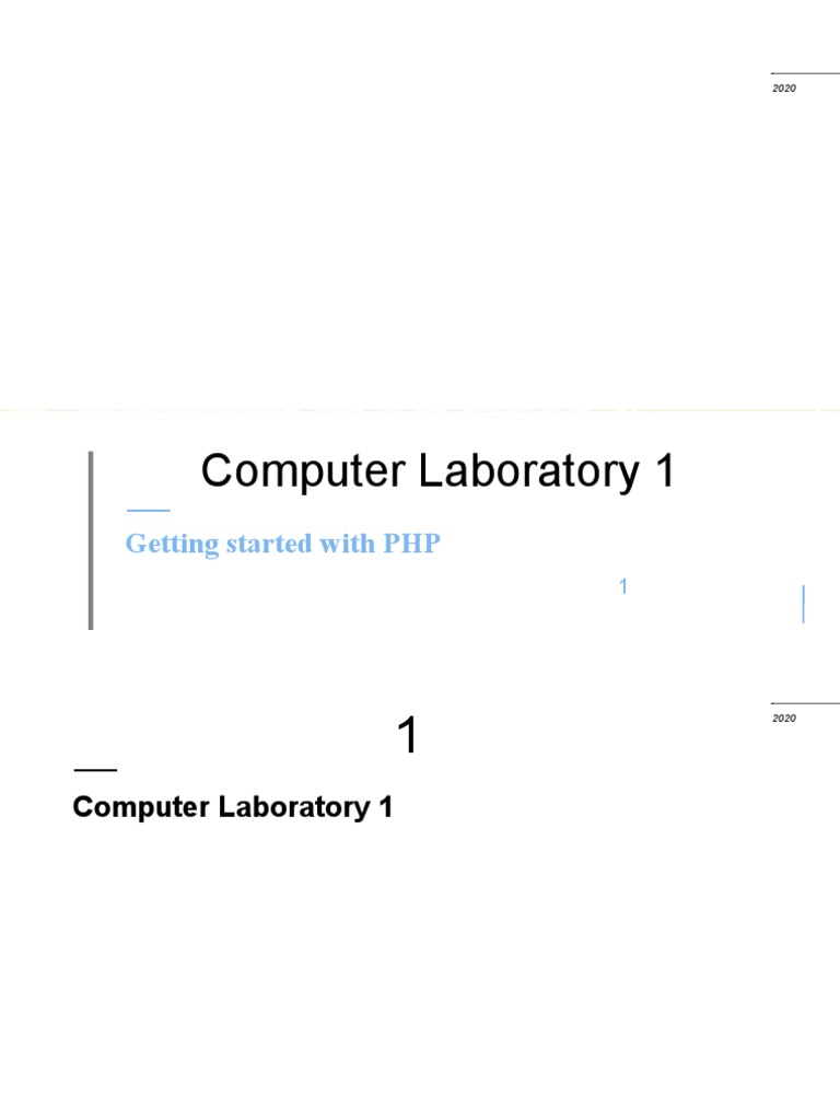 Computer Laboratory 1: Getting Started With PHP | PDF | Computers