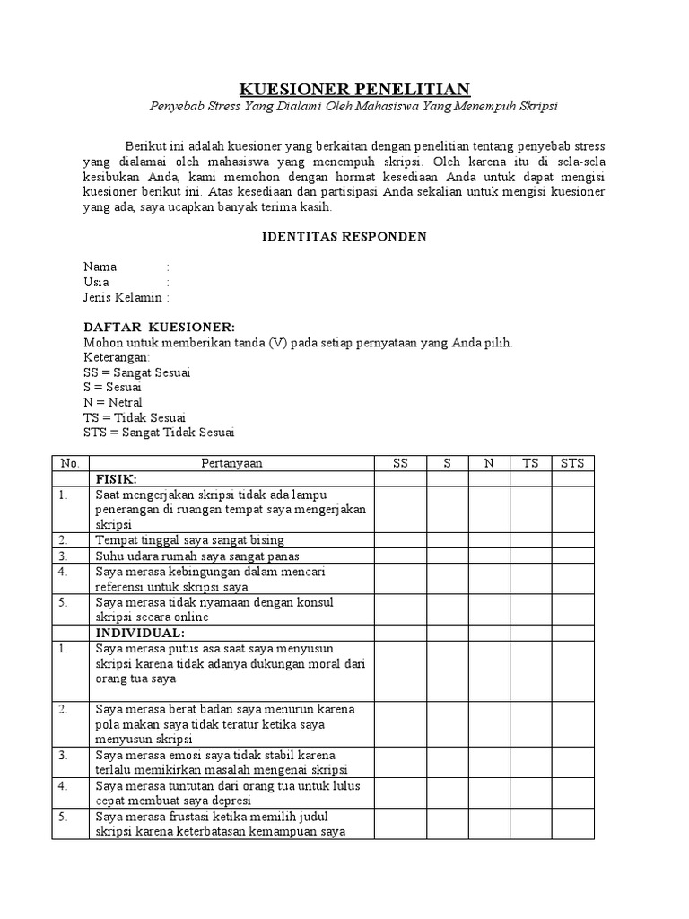 Kuesioner Dass | PDF