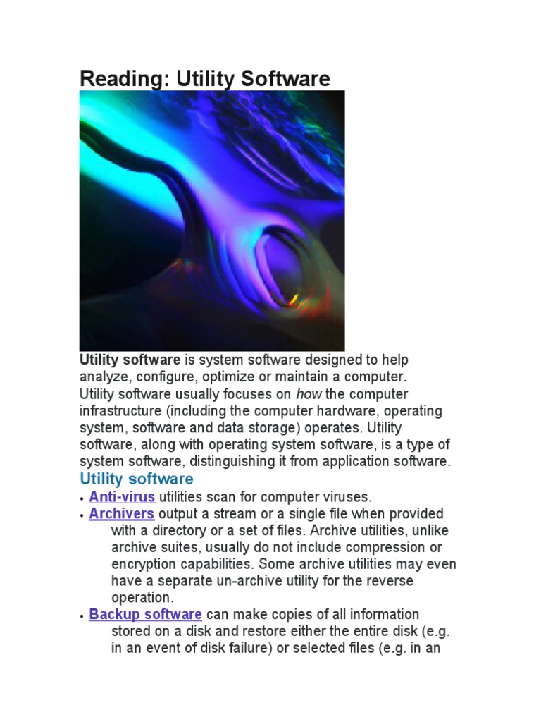 Module 3 - Reading5 - UtilitySoftware | PDF | Backup | Computer File