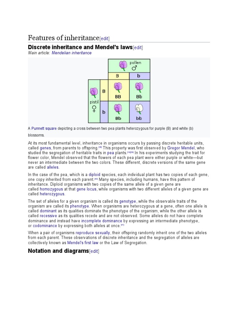 Features of Inheritance | Download Free PDF | Dominance (Genetics ...