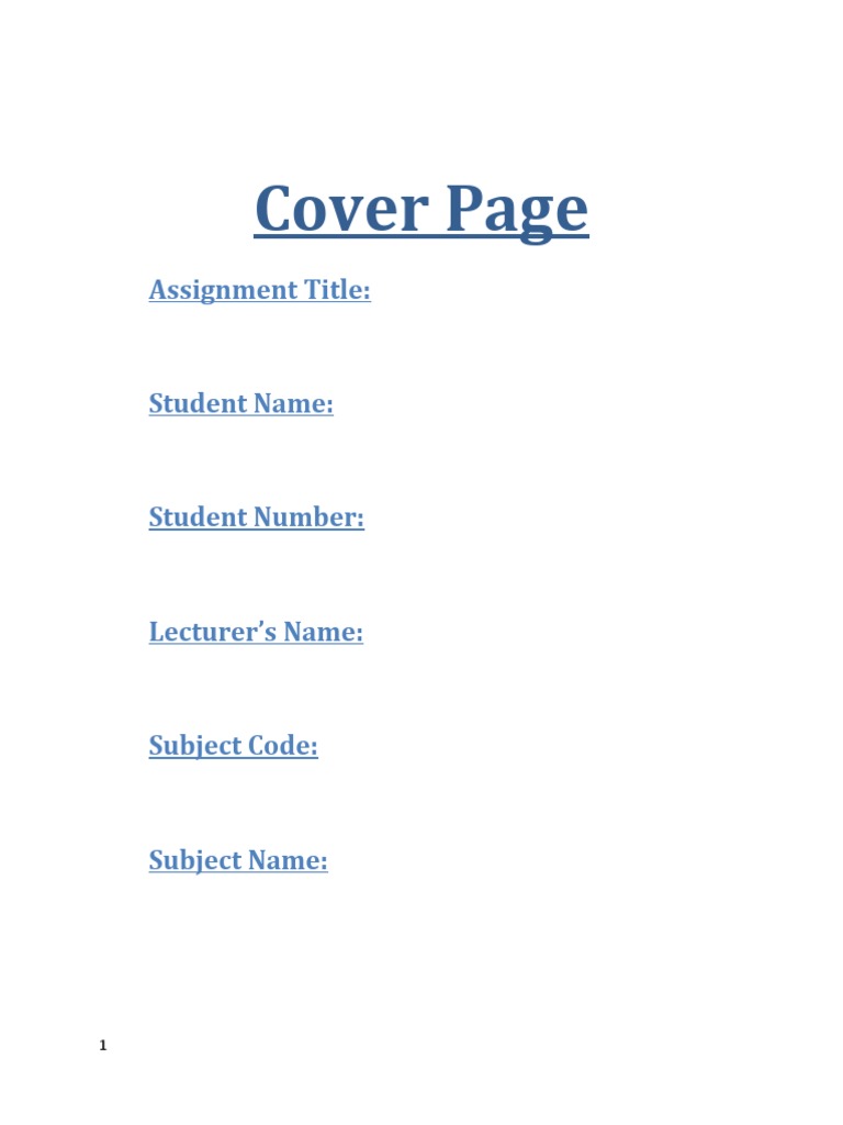 Cover Page: Assignment Title | PDF | Computers