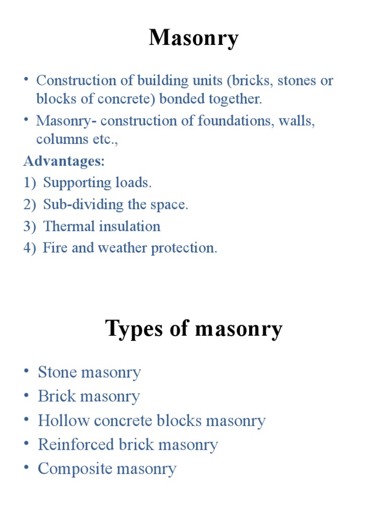 Masonry: Advantages | PDF | Masonry | Brick
