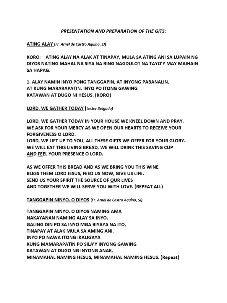 Presentation and Preparation of The Gifts | PDF