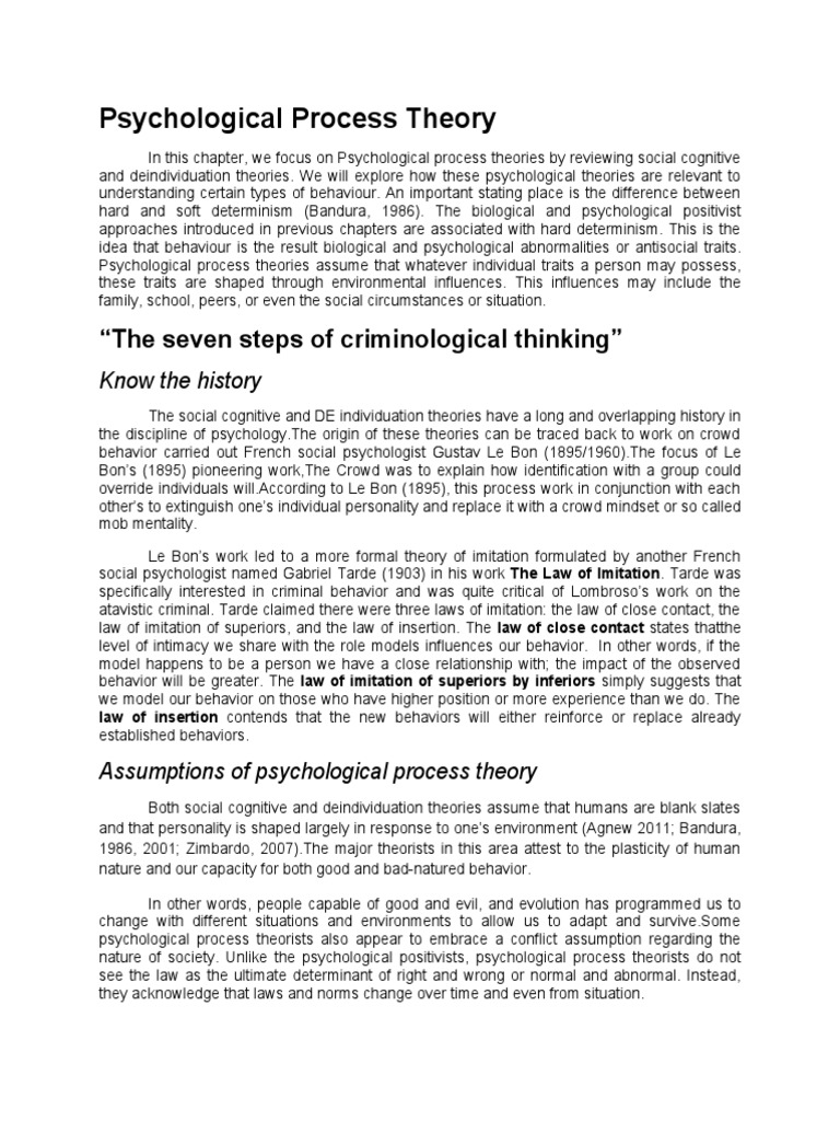 Psychological Process Theory: "The Seven Steps of Criminological ...
