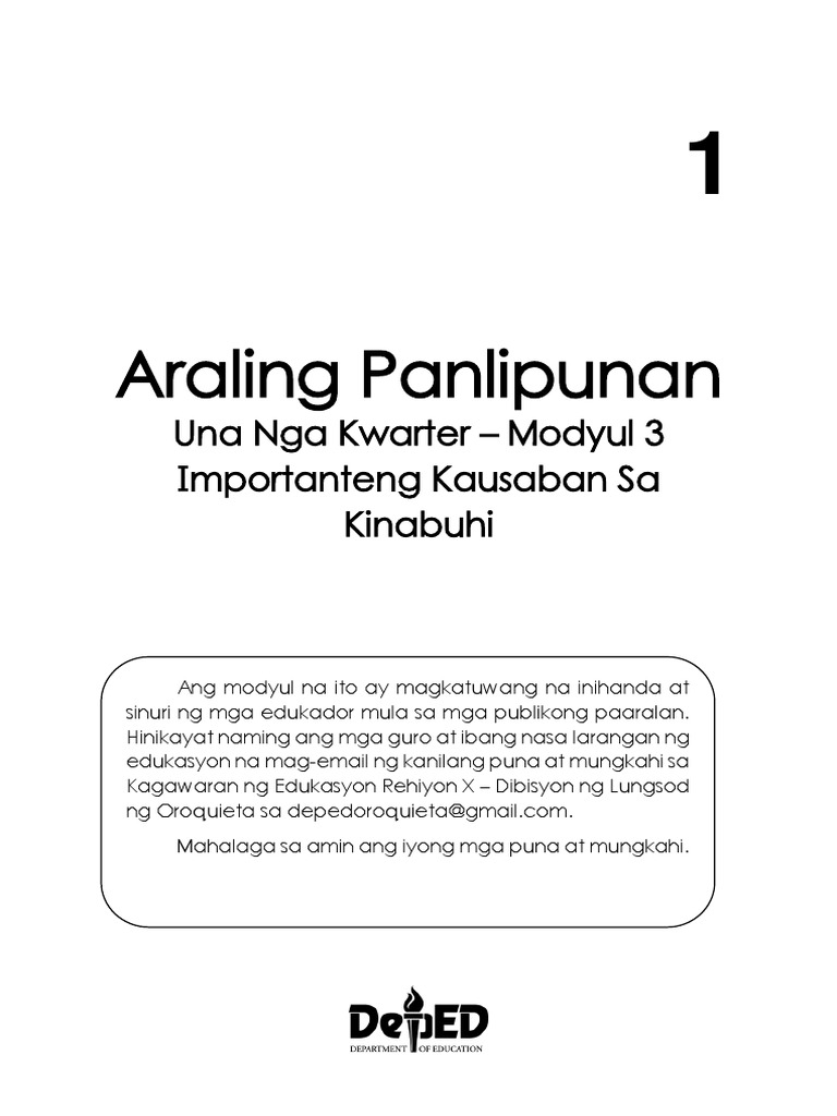 AP1 - Q1 - Mod3 - Importanteng Kausaban Sa Kinabuhi - Final | PDF