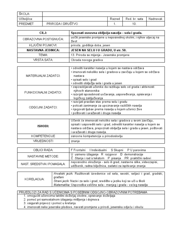 Jesen Na Selu I U Gradu | PDF