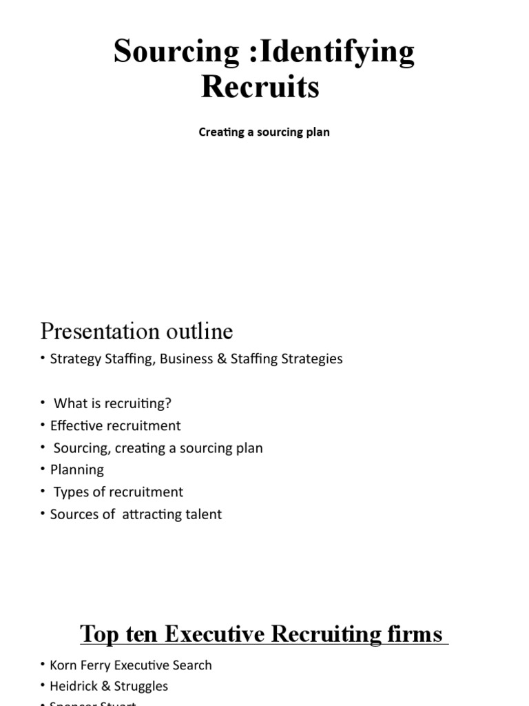 Effective Recruitment Sourcing Strategies | PDF | Recruitment | Employment