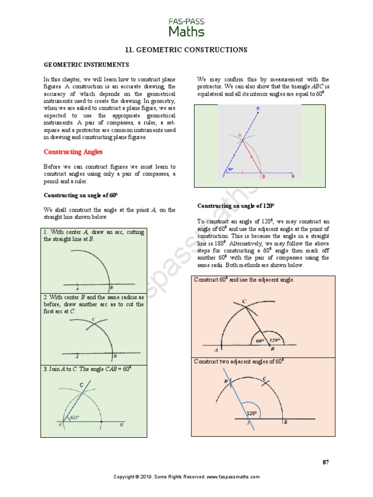 Geometry Constructions Worksheets