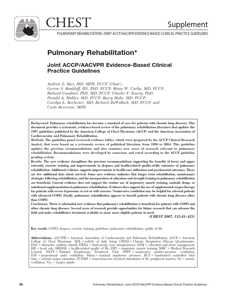 PR Aacvpr | PDF | Chronic Obstructive Pulmonary Disease | Physical Therapy