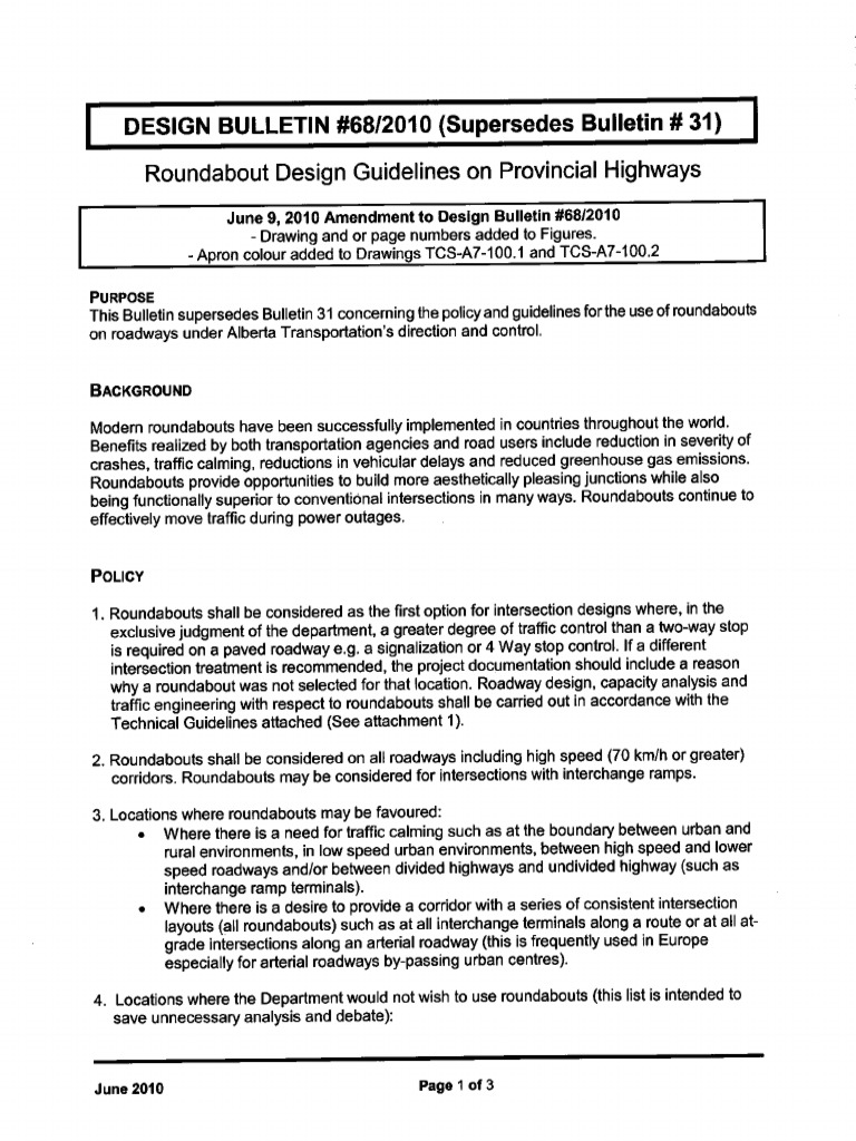 Canadian Roundabout Design Guidelines | Download Free PDF | Lane | Traffic