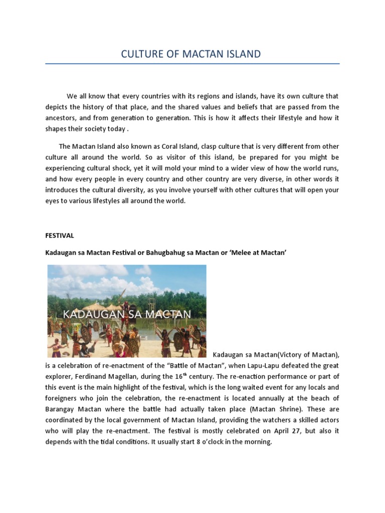 Kadaugan sa Mactan Festival Overview | PDF | Snorkeling | Traffic