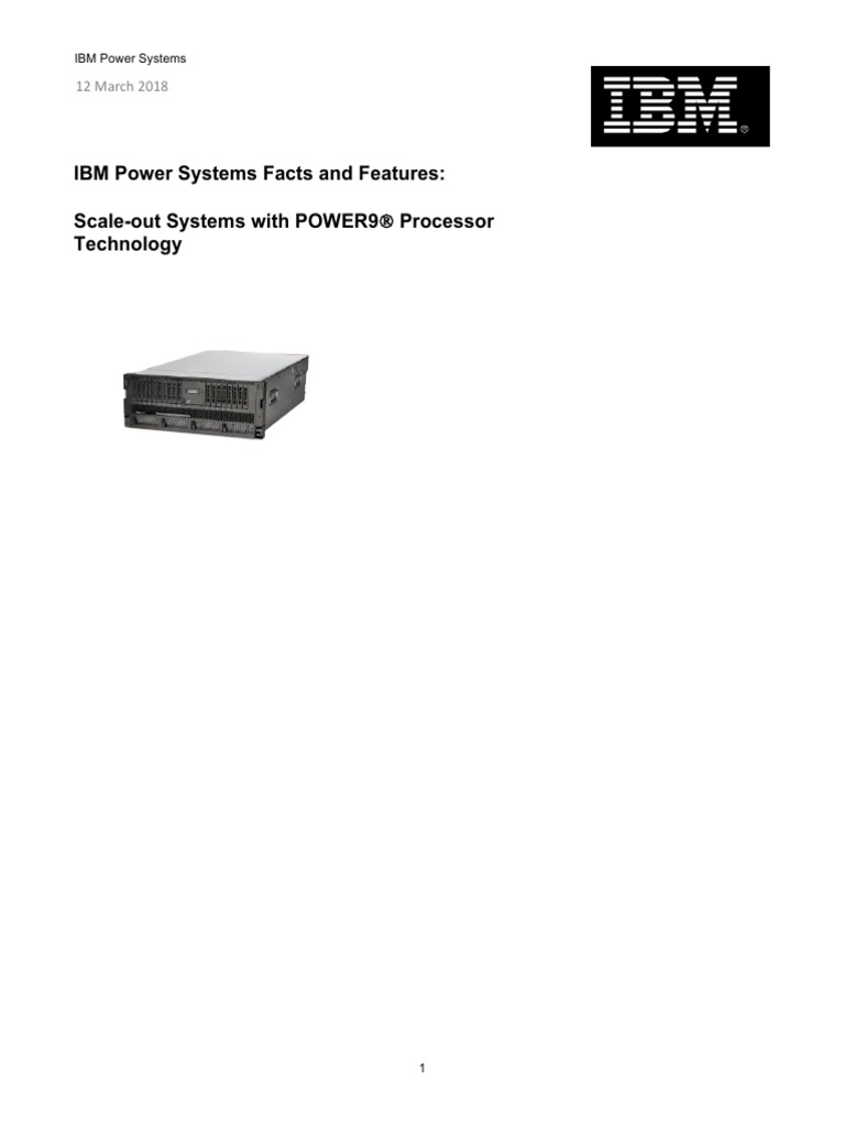 FactsFeatures 2018 03 POWER9 PDF | PDF | Cloud Computing | Hard Disk Drive