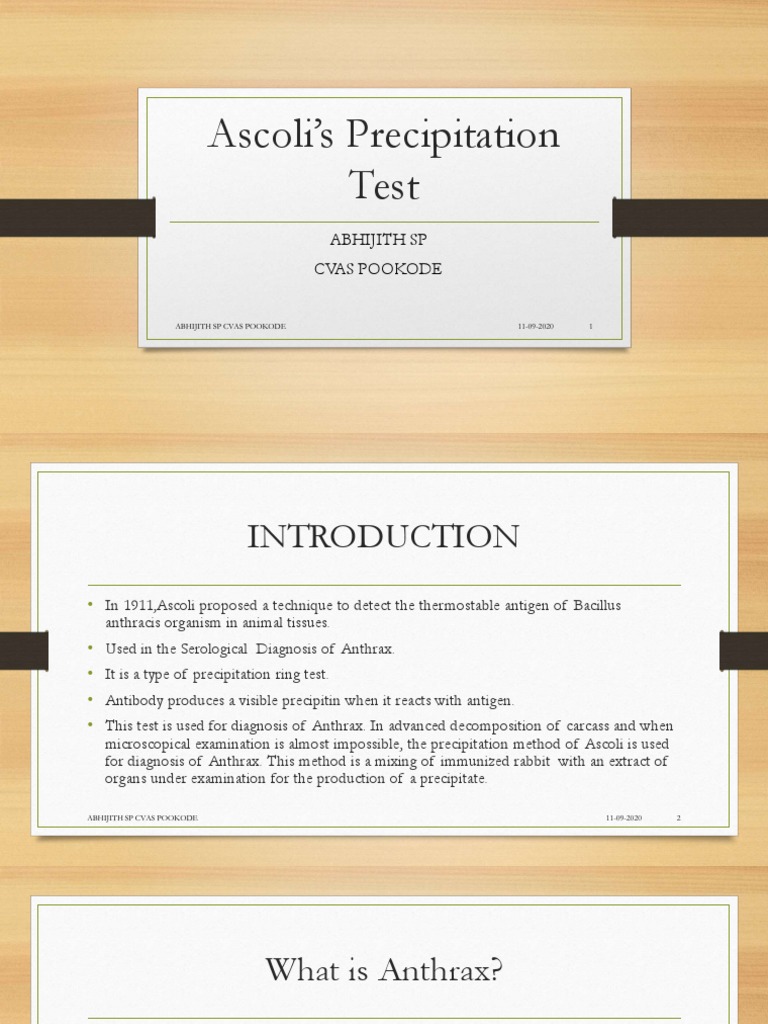 Ascoli's Thermo Precipitin Test | PDF | Anthrax | Bacillus