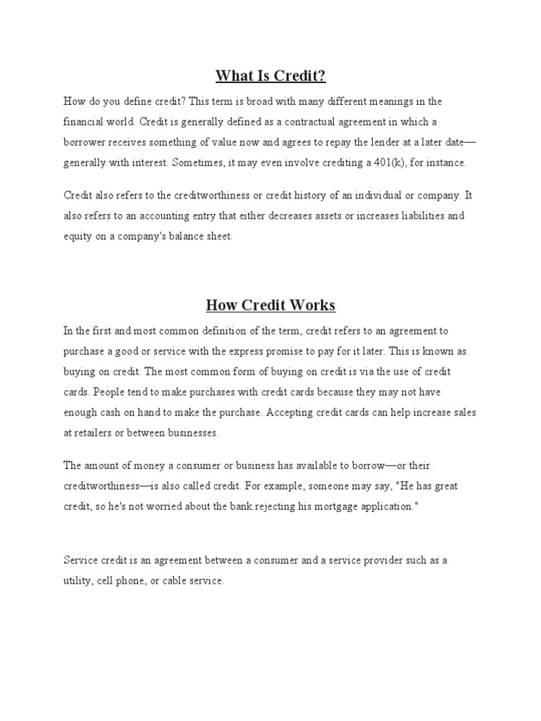 What Is Credit | PDF