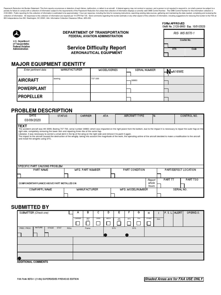 Faa Form 8070-1 | PDF | Federal Aviation Administration | Aviation