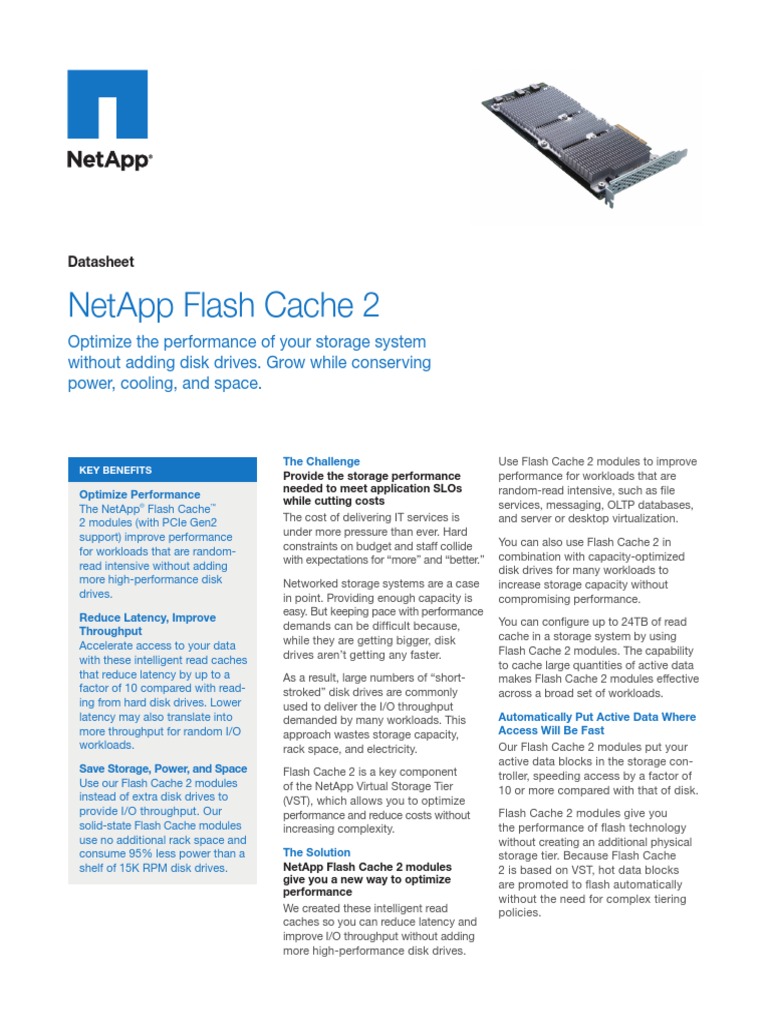 Netapp Flash Cache 2 | PDF | Cache (Computing) | Flash Memory