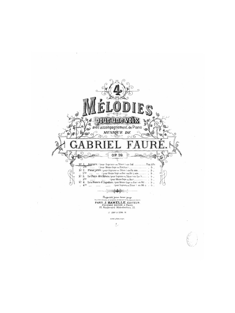 Aurore - Fauré | PDF
