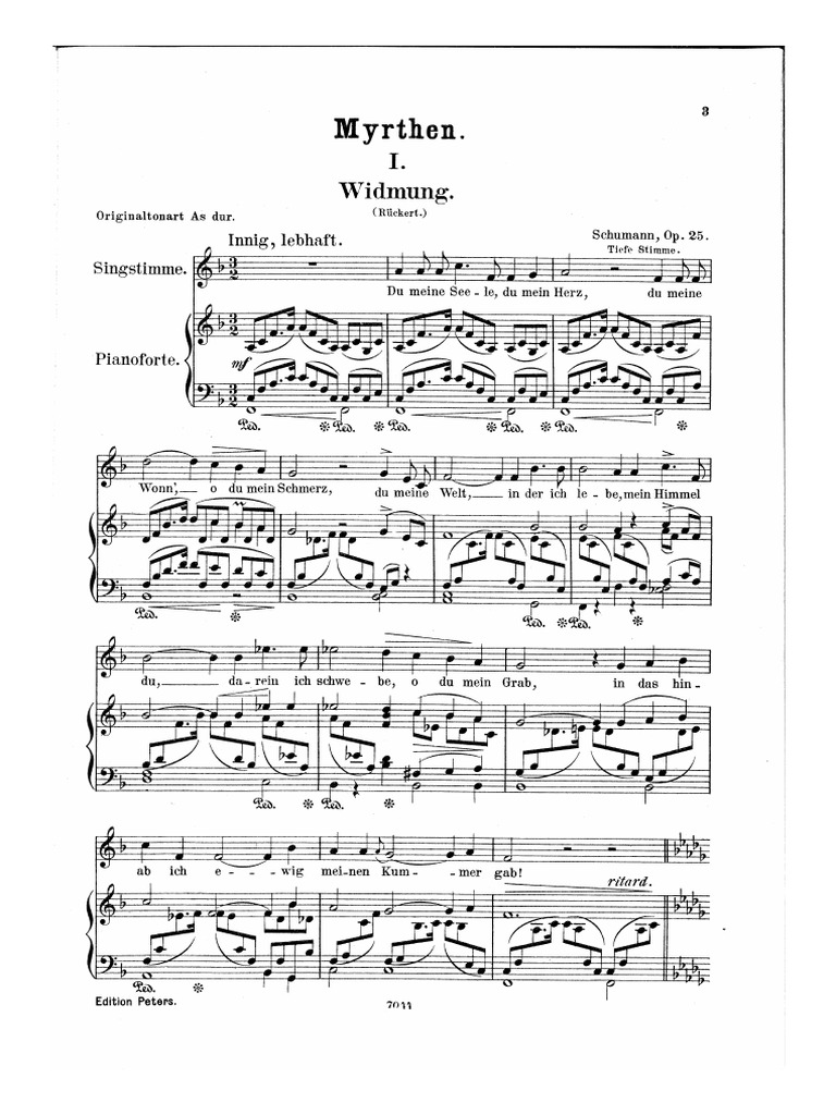 Widmung - Schumann (Low Voice) | PDF