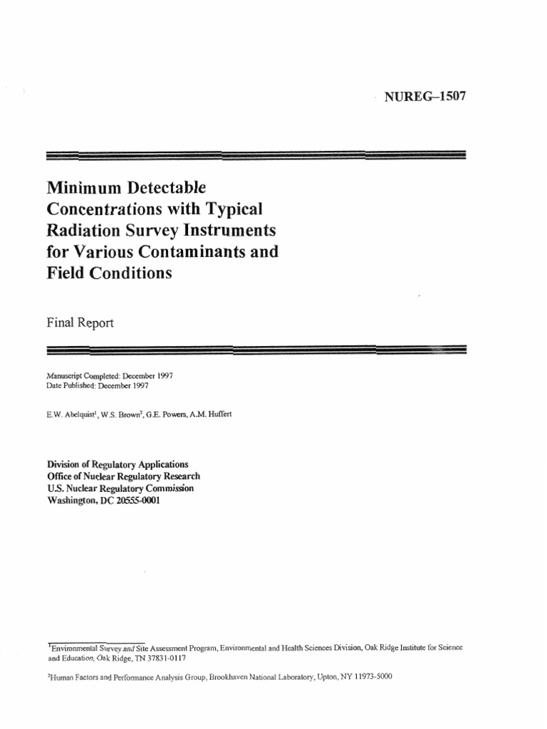 Nureg 1507 PDF | PDF | Radiation | Ionizing Radiation