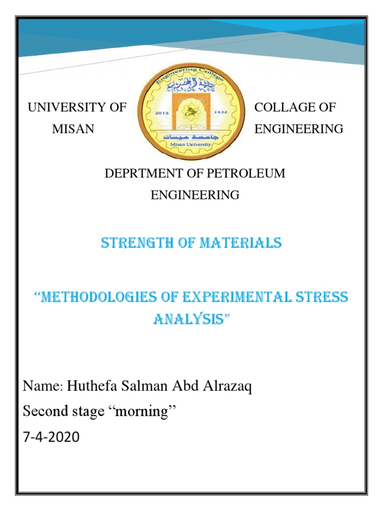 Strength of Materials: University of Collage of Misan Engineering | Download Free PDF | Stress ...