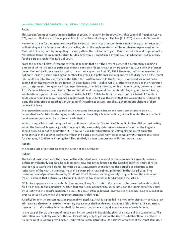 Case Digests | PDF | Laches (Equity) | Lawsuit