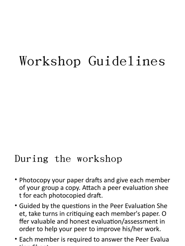 Workshop Guide | PDF