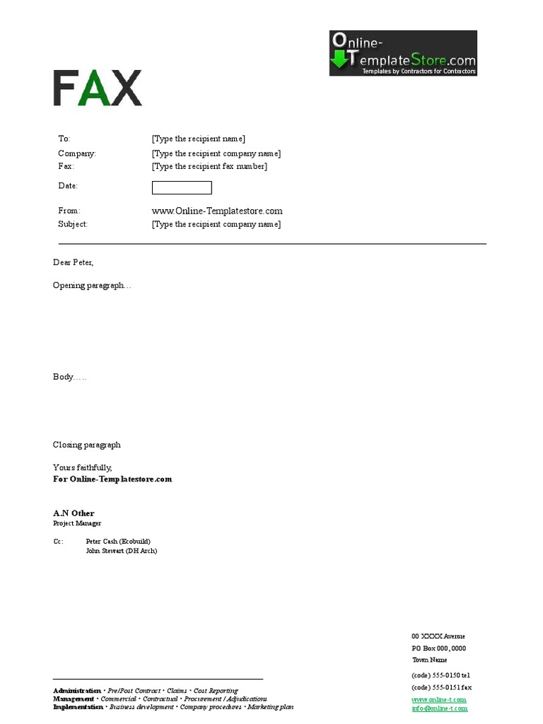 Fax - Template | PDF