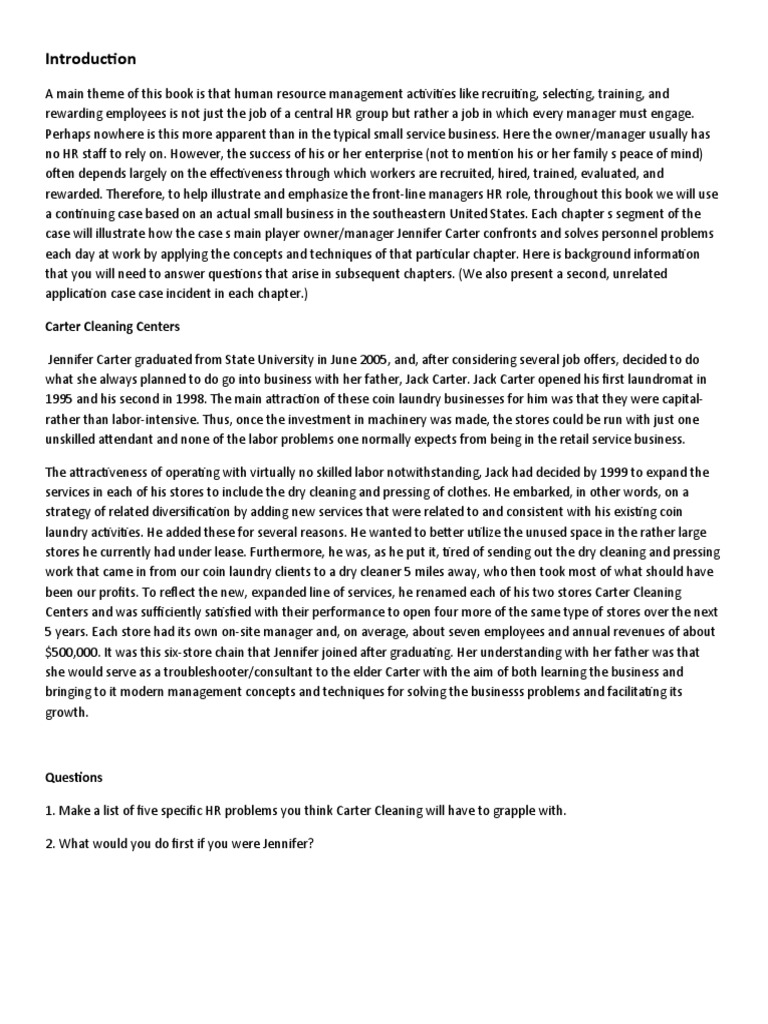 Carter Case Study | PDF | Economies | Business