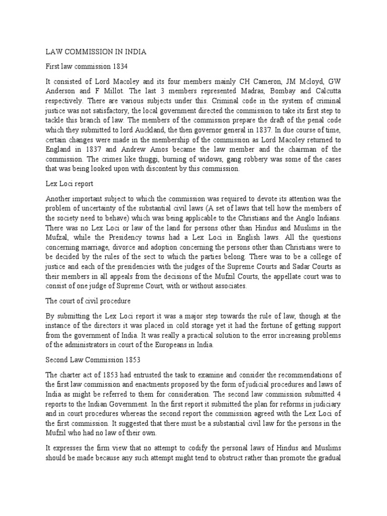 Law Commission in India | PDF | Codification (Law) | Judiciaries