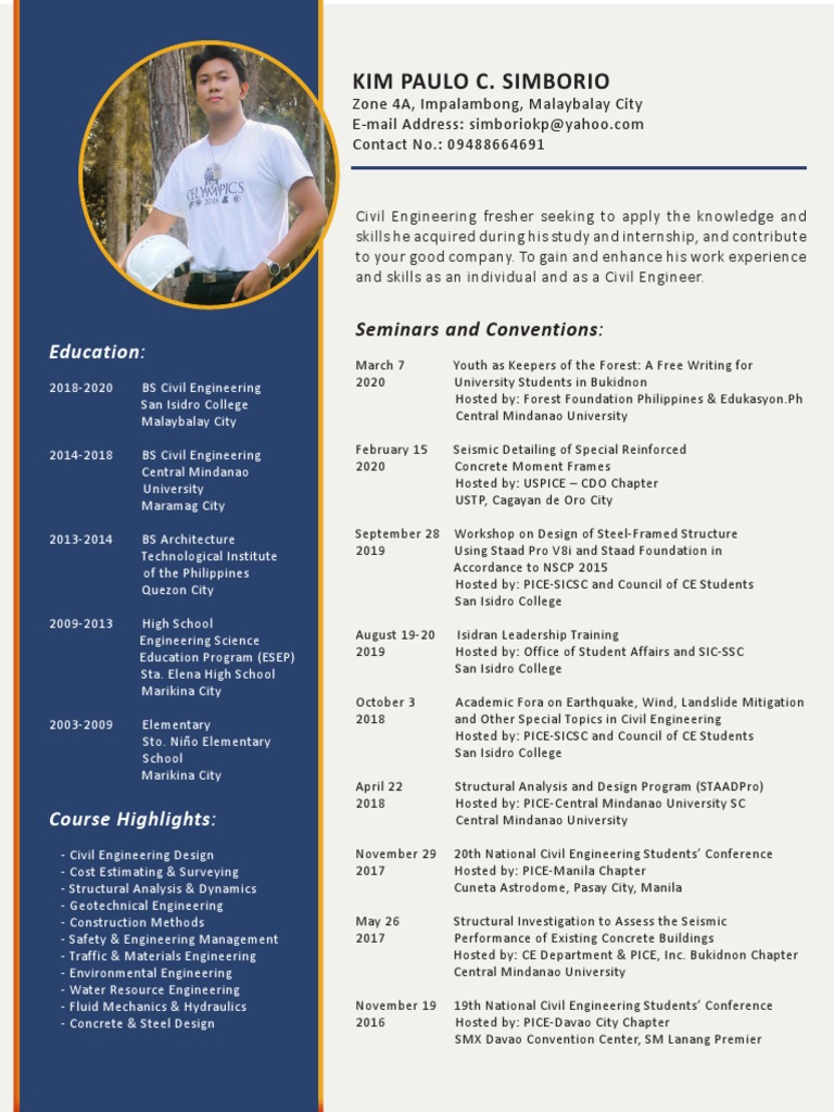 Kim Paulo C. Simborio: Education | PDF | Metro Manila | Engineering