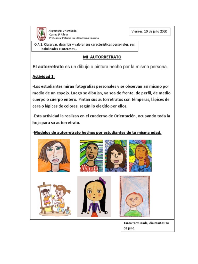 Actividad, Autorretrato. | PDF