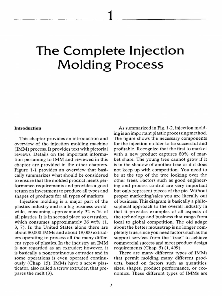 Complete Injection Molding Process: As Summarized in Fig. 1-2 ...