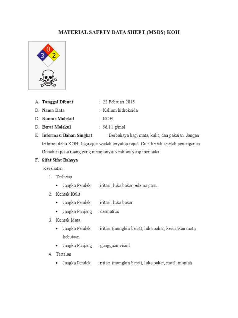 MSDS Koh Hilda & Puja Aks R31 | PDF