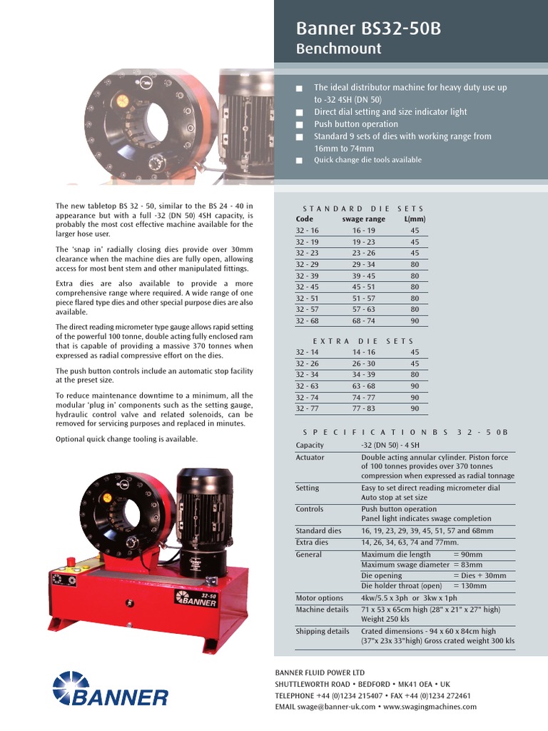 Banner BS32-50B: Benchmount | Download Free PDF | Equipment | Machines