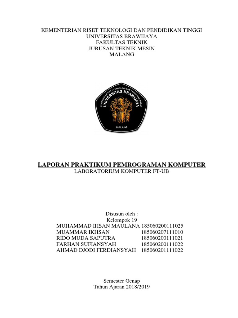 Laporan Praktikum Pemrograman Komputer Teknik Mesin Universitas