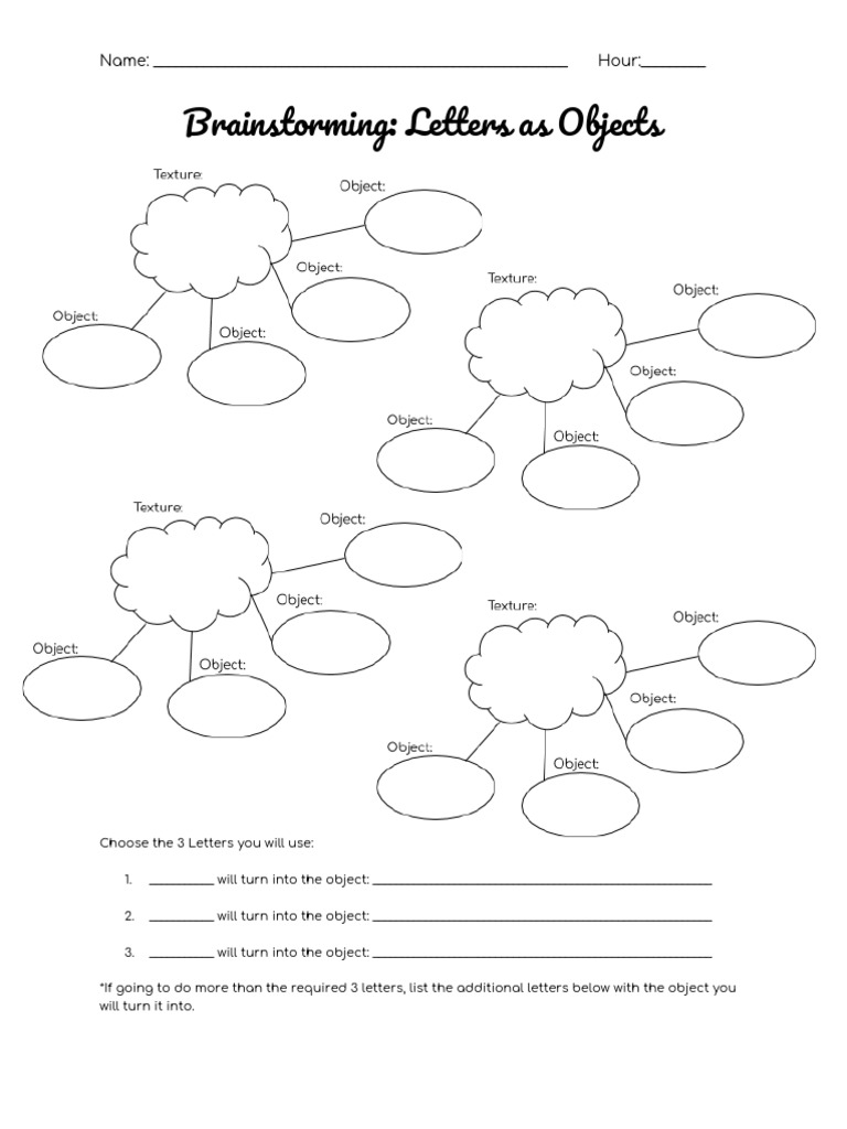 Brainstorming Letters As Objects | PDF