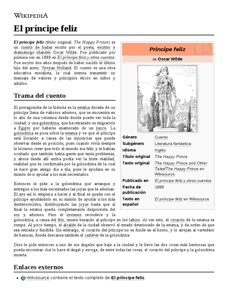 El Príncipe Feliz | PDF | Cuentos