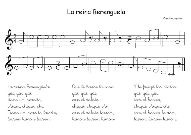PARTITURAS - La Reina Berengüela (Para Colorear) | PDF