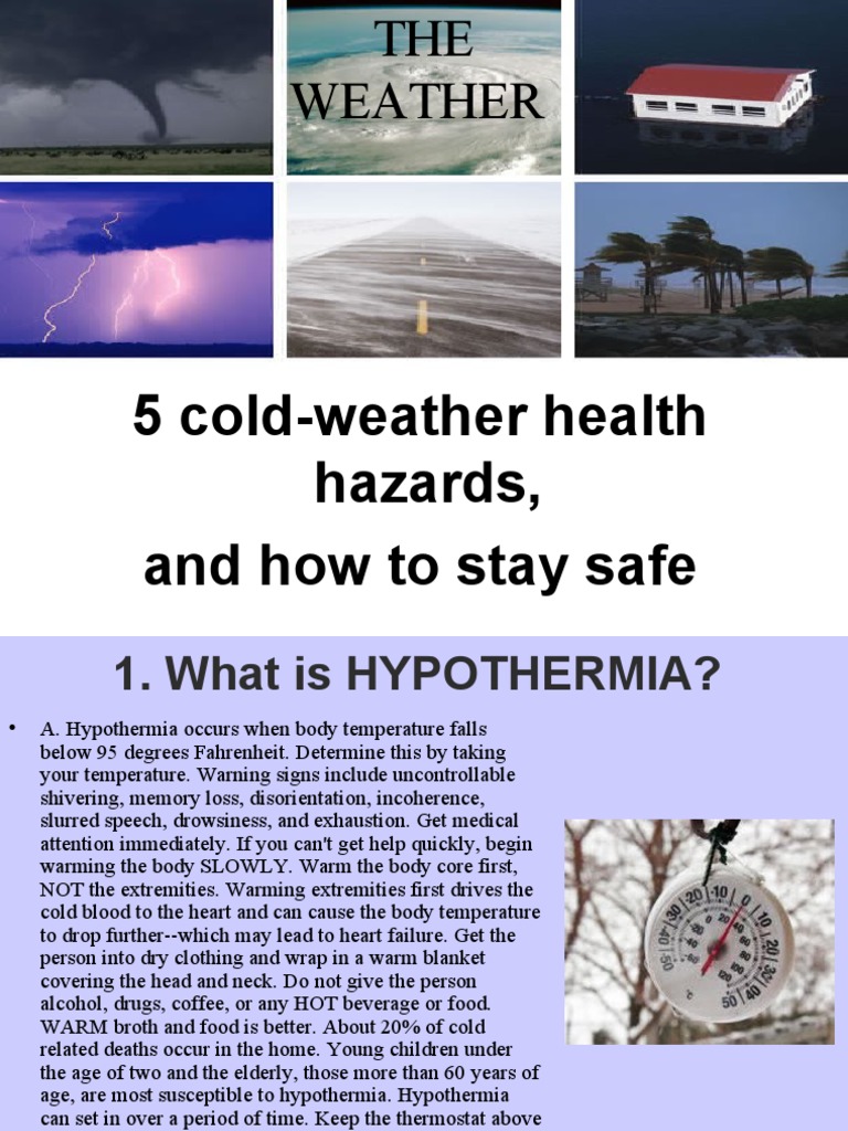 5 Cold-Weather Health Hazards, and How To Stay Safe | PDF | Tornadoes ...