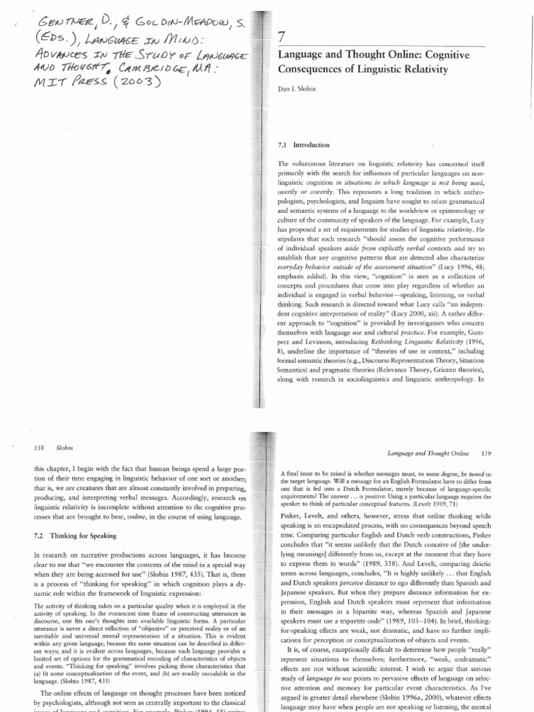 Slobin (2003) | PDF | Symbols | Languages