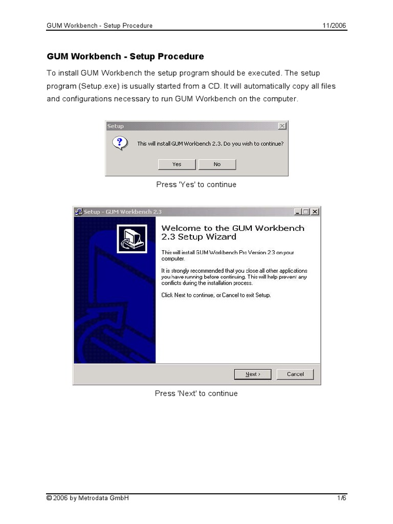 GUM Workbench - Setup Procedure 11/2006 | PDF | Business | Computers