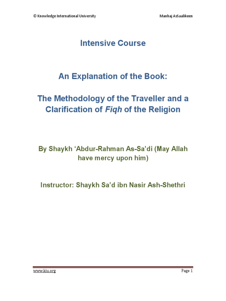 Manhaj As-Salikin - Salah Jumuah Eid | PDF | Theocracy | Islamic ...