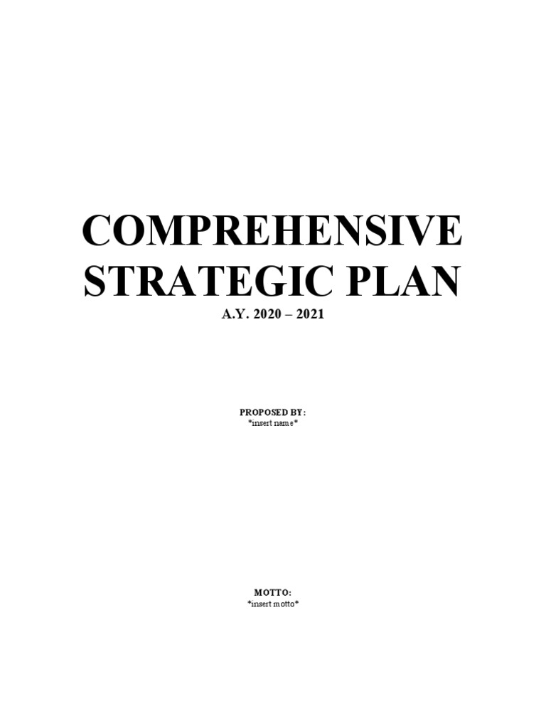 Comprehensive Strategic Plan: Proposed by | PDF | Business Economics ...