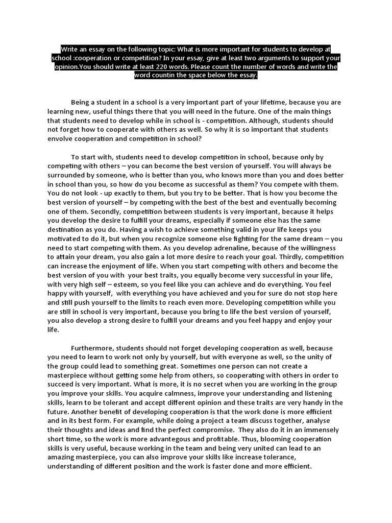 What Is More Important For Students To Develop at School: Cooperation ...